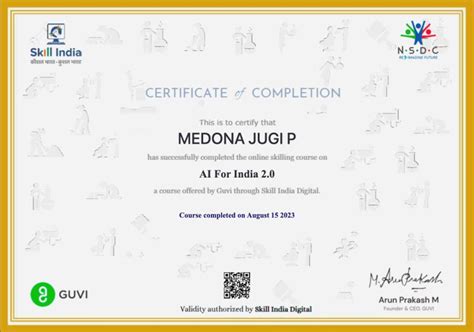 Medona Jugi P On Linkedin Aiforindia Guvi Skillindiadigital