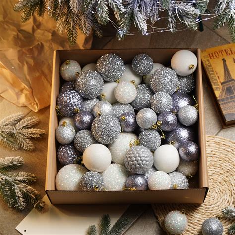 ᐉ Набір куль новорічних ялинкових Блиск 40 шт Срібний • Краща ціна в Києві Україні • Купити в
