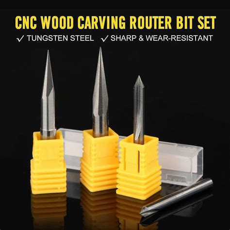 Cnc Router Bits Set 1 4 Engraving Wood Carving Router Bit 6mm And 4mm V Groove Profile Bit