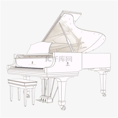 手绘插画风免抠元素钢琴素材图片免费下载 千库网