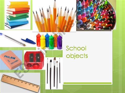 Esl English Powerpoints School Objects