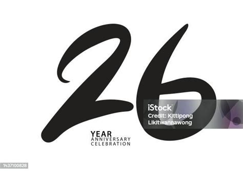 26 주년 기념일 축하 블랙 컬러 로고 타입 벡터 26 숫자 디자인 26 번째 생일 초대장 로고 번호 디자인 벡터 일러스트 레이