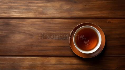 Realistic Tea Cup On Wood Floor Detailed Rendering With Creative