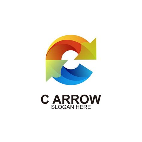Premium Vector C Arrow Logo Gradient Design Illustration