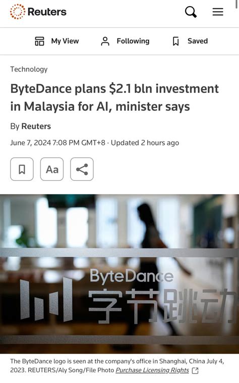 Bytedance Is Making A Significant 21 Billion Investment In Malaysia