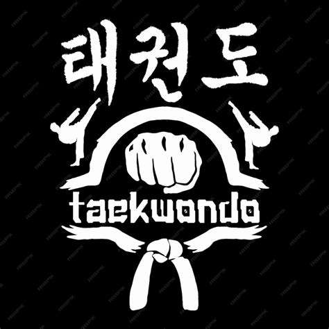 Conception De Vecteur De Logo De Taekwondo Langue étrangère Signifie Taekwondo Vecteur Premium