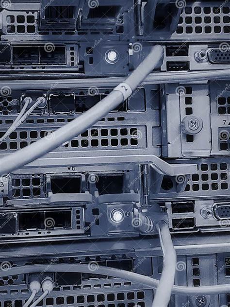 Network Connection Technology With Network Switch Router Ethernet Cables And Status Led To Show