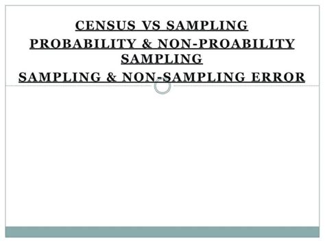 Census And Sampling Pptx