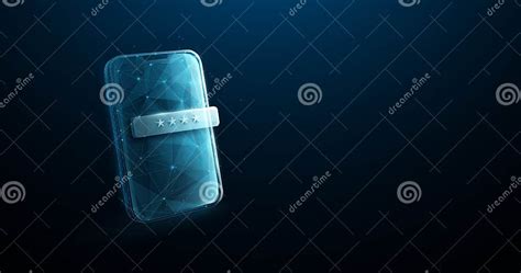 Mobile Phone Password Notification Low Polygons Triangles Wireframes