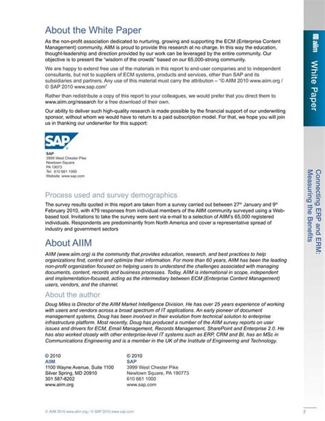 Connecting Erp And Ecm Measuring The Benefits Pdf
