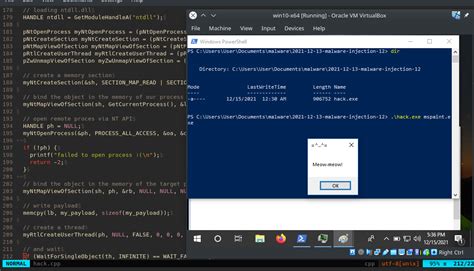 code injection via memory sections simple c example cocomelonc