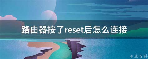 路由器按了reset后怎么连接 业百科