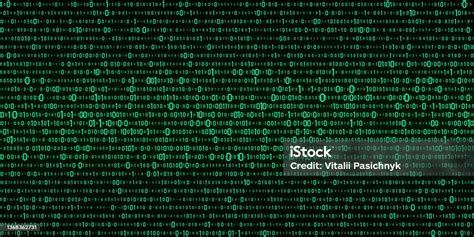Vector Digital Green Background Of Streaming Binary Code Matrix Background With Numbers 10