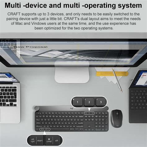 Logitech Craft Wireless Smart Bluetooth Dual Mode Silent Keyboard Black