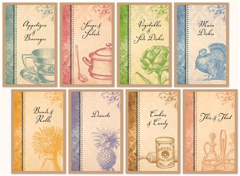 9 Best Images Of Printable Cookbook Dividers Stock Free Printable