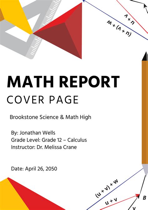 Free Maths Cover Page Templates To Edit Online