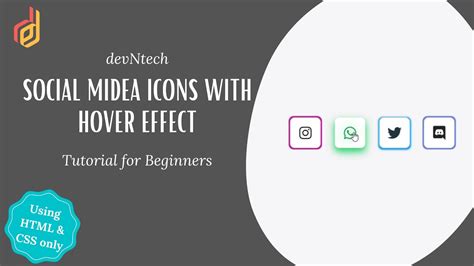Html And Css Tutorial Social Media Icons With Hover Effects Youtube