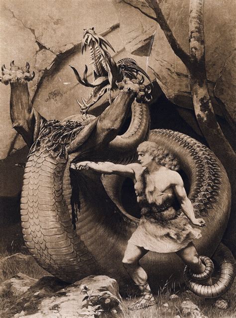 Mythical Dragon With Character Of Siegfried Posters And Prints By Corbis