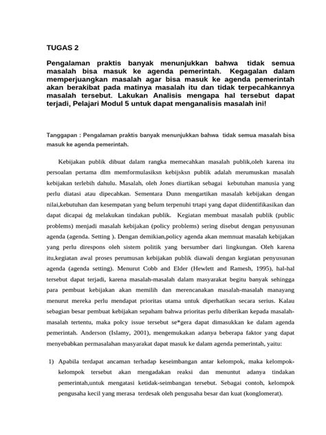 Budi Raharjo 030336897 Tugas 2 Kebijakan Publik Pdf