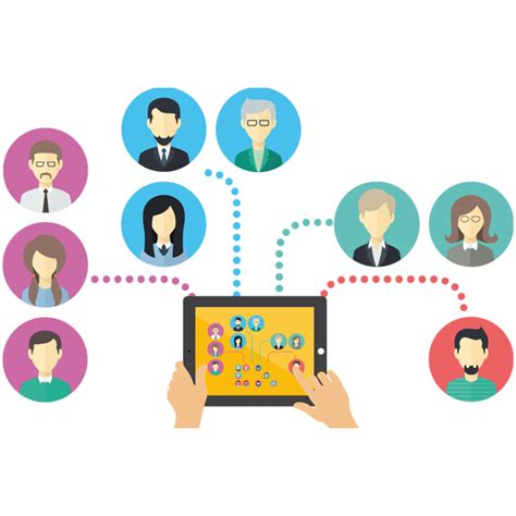 پی ان جی فانتزی از آیکون های منابع انسانی یک شرکت در تبلت