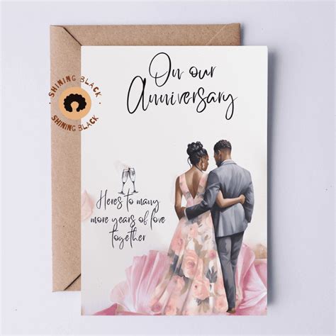 Black Love Black Couple Anniversary Card For Wife Husband The Black