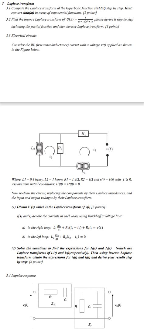 Solved 3 Laplace Transform 31 Compute The Laplace Tran