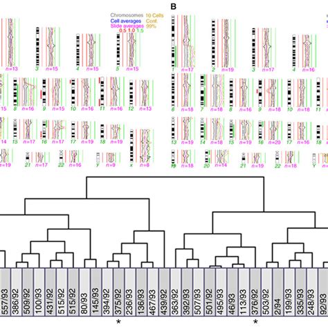 Comparative Genomic Hybridisation A B And Hierarchical Clustering