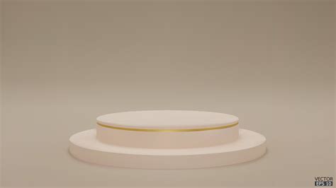 스튜디오 배경에 빛나는 베이지 색상의 둥근 받침대 아이보리 빈 디스플레이 또는 제품을 보여주기위한 클린 룸 연단 전시 또는