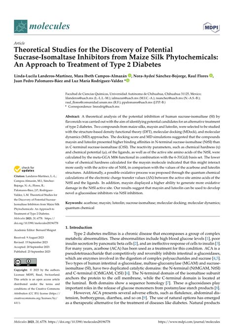 Pdf Theoretical Studies For The Discovery Of Potential Sucrase