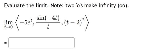 Solved Evaluate The Limit Note Two Os Make Infinity