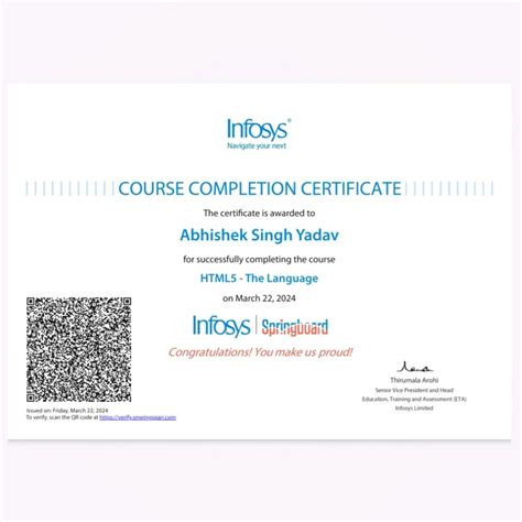 Abhishek Singh Yadav On Linkedin Html5 Learning Certificate