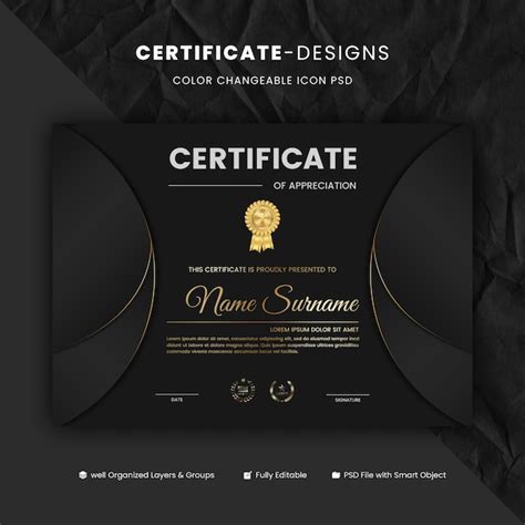 Premium Psd Certificate Design