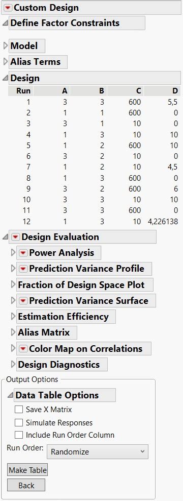 Solved Adding A Complex Constrain To A Custom Design With 4 Factors Jmp User Community