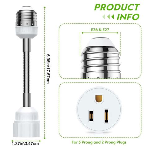 Buy Younar Light Socket To Plug Adapter E26 E27 Gooseneck Light Bulb Outlet Adapter Light Bulb