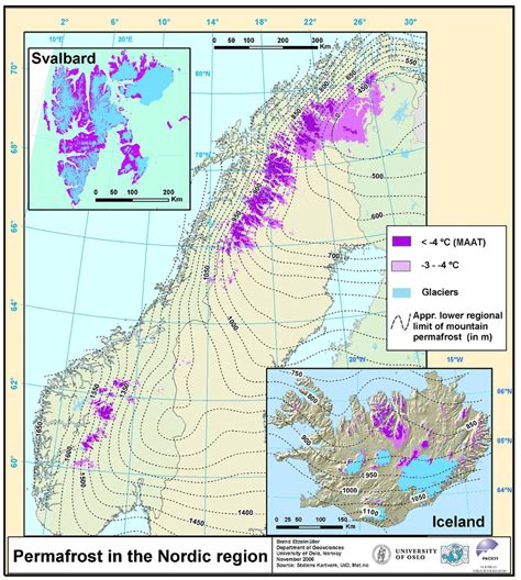 8 Modelled Permafrost Distribution In The Nordic Region Based On A