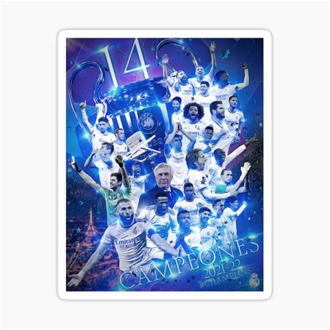 Real Madrid 14 Ucl Sticker For Sale By Footballaddicts Redbubble