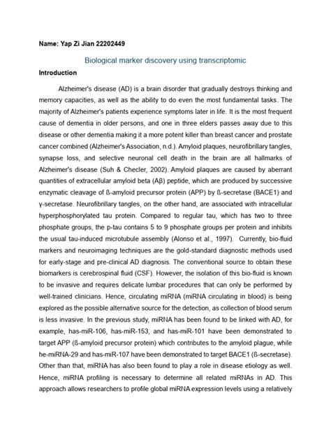 Biological Marker Discovery Using Transcriptomic Pdf