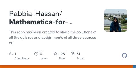 Github Rabbia Hassanmathematics For Machine Learning And Data Science Specialization By