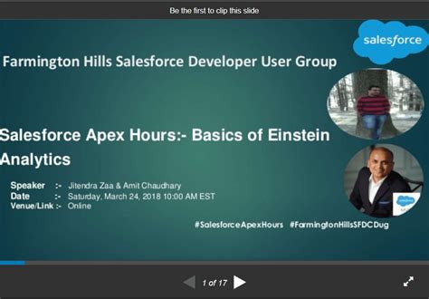 Basics Of Einstein Analytics Apex Hours
