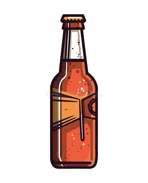 Alcohol Symbol On Bottle Full Of Beer Stock Vector Illustration Of