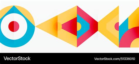 Colorful Circle And Triangle Abstract Background Vector Image
