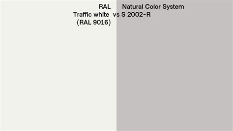 RAL Traffic White RAL Vs Natural Color System S R Side By Side Comparison