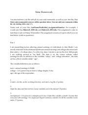 Stata Homework 1 Pdf Stata Homework You Must Submit A Do File With All Of Your Code Commands