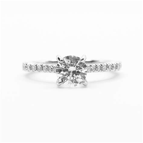 14k White Gold Natural Diamond Engagement Semi Mounting