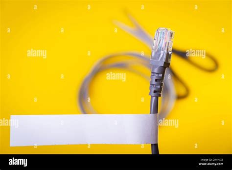Internet Cable And Scissors Cut It Disconnection Of Internet Network Connection To World Wide