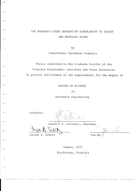 Pdf The Boundary Layer Separation Singlularity In Steady And Unsteady Flows