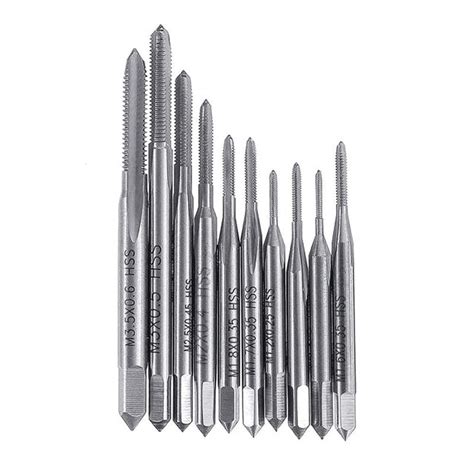 Wolfride 10 Pcs Tap Drill Set Mini Tap Set Spiral Tap Chamfer Tap