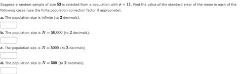 solved suppose a random sample of size 53 is selected from a
