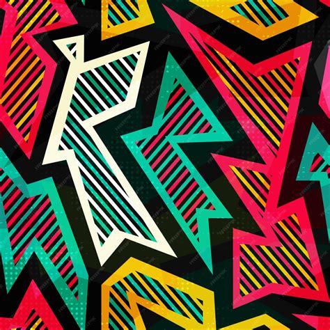 Premium Vector Bright Geometric Seamless Pattern
