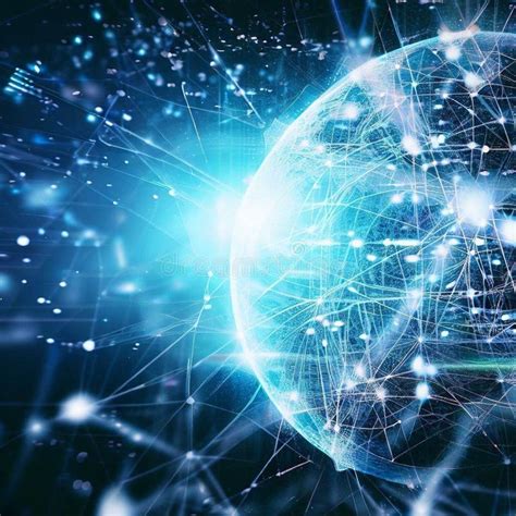 Ai Generated Illustration Of A Globe Encircled By A Complex Web Of Interconnected Lines Stock